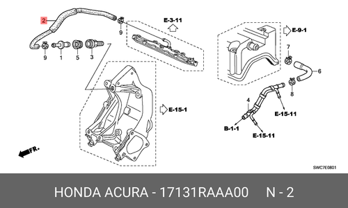 Genuine OE Duct Assembly Rubber 17131RAAA00 for Honda 17131-RAAA00 ...