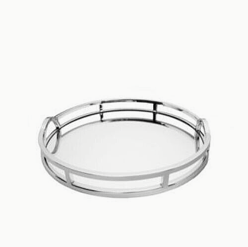 CLASSIC TOUCH Round Mirrored Vanity Tray 14 3/4" across | eBay