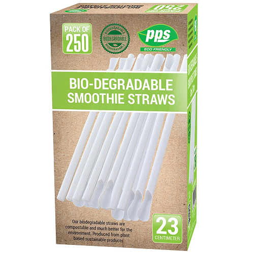 250 Biodegradable SPOON STRAWS Milkshake Smoothie Drinks CocktailSlush ...