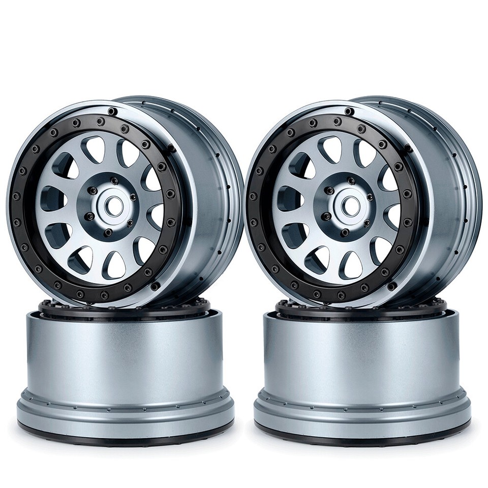 4PC 4.3" Aluminum CNC Beadlock Wheel Rim 24 Hex 12.5mm Hole for RC DBXL ...