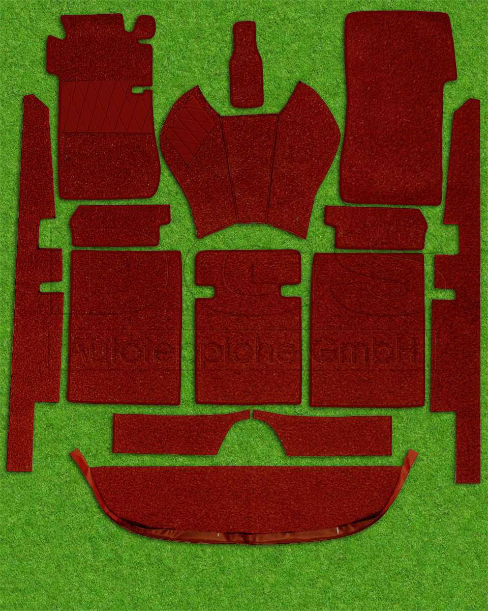 Dark Red Loop Carpet Set For Mercedes W111 Limousine Fintail 230 1965 ...