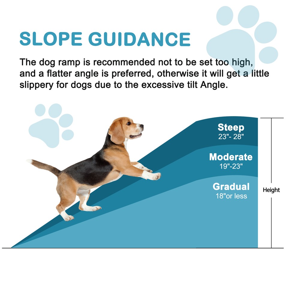 61" Foldable Dog Pet Ramp For Car SUV Truck Non-Slip Stair Step Travel ...
