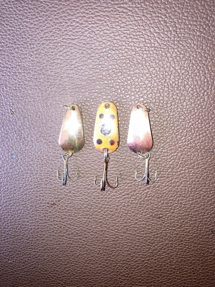 Wob-L-Rite Fishing Lures Rare 1/8 0z. lot of 3 pre-owned 1961 Spoons ...