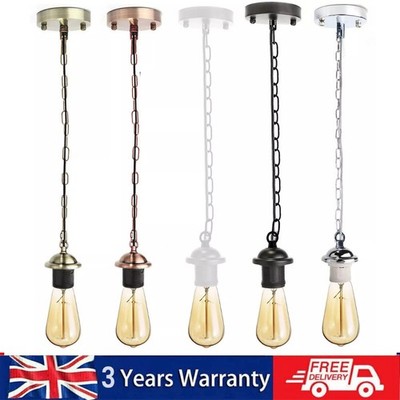 Pendant Light Chain Lamp Holder 1m Cable Ceiling Rose Chandelier ...