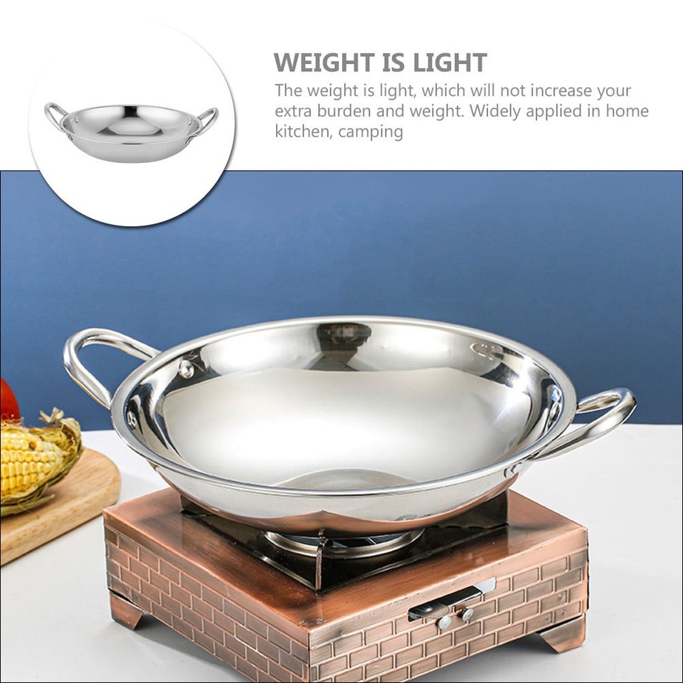 Stainless Steel Hot Pot Kitchen Cooking Wok Heat-resistant Metal ...