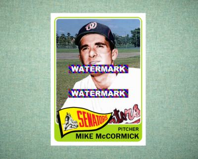 Mike McCormick Washington Senators 1965 Style Custom Baseball Art Card ...
