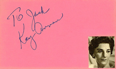 Kay Armen Signed Auto 3x5 Index Card I Wanna Twist | eBay Australia