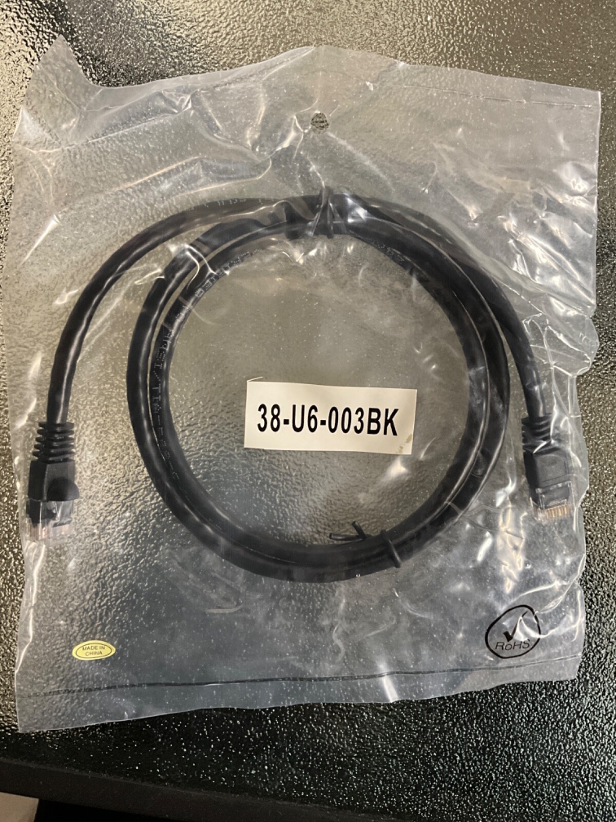 3-FT Ethernet Patch Cable 38-U6-003BK | eBay