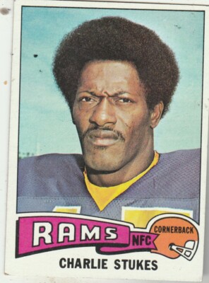 FREE SHIPPING-MINT TO NRMINT-1975 TOPPS CHARLIE STUKES #66 LOS ANGELES ...