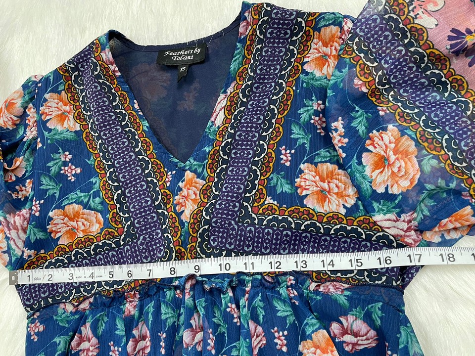 Sundance -Feathers by Tolani Women’s Blouse Floral Boho Size XS | eBay