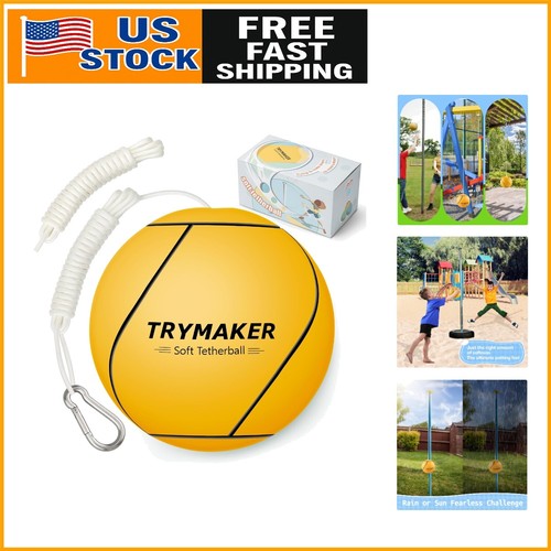 Bright Yellow Tether Ball with Rope - Durable, Safe & Perfect for ...