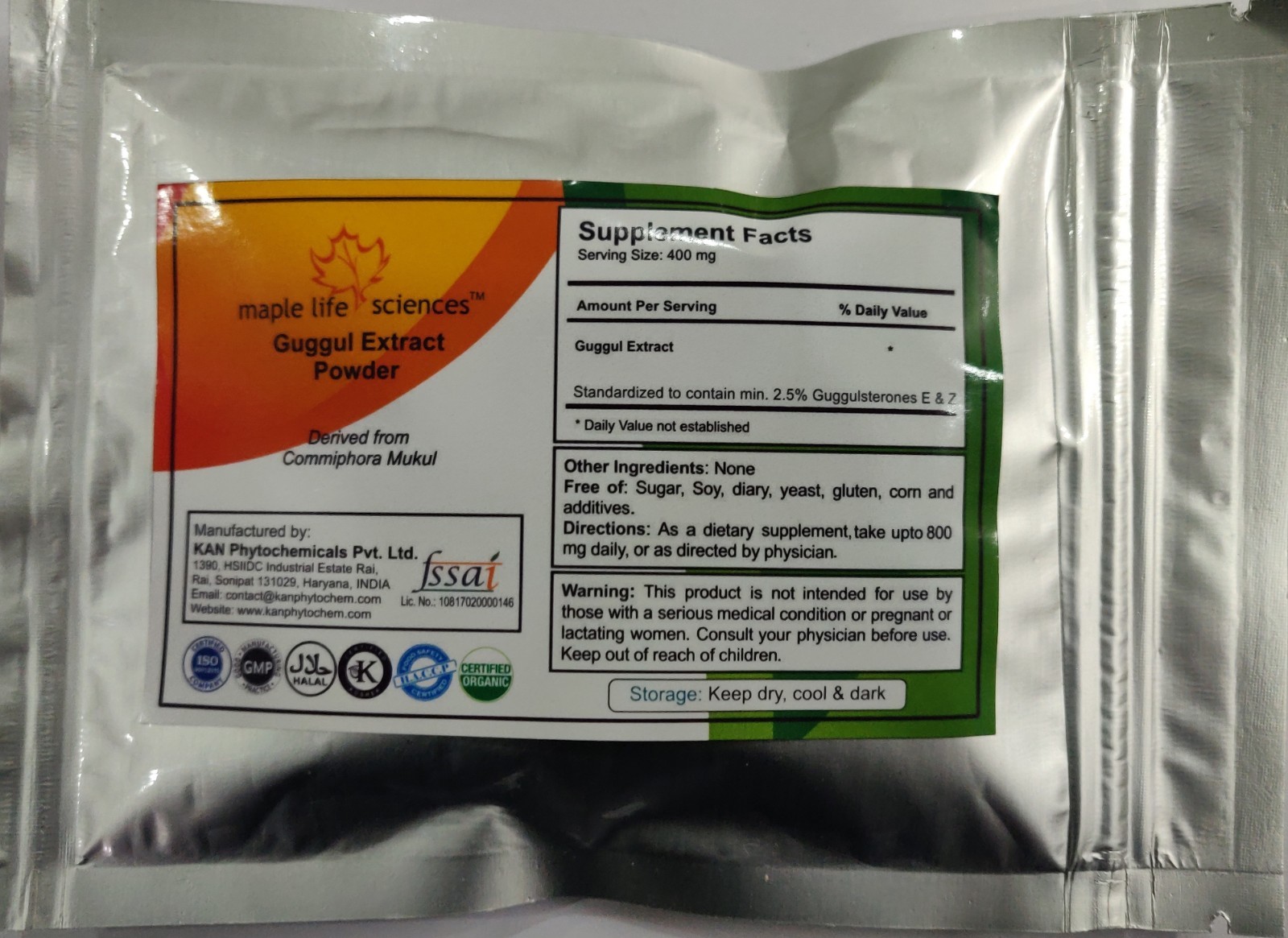 Guggul Extract Powder (Commiphora Mukul) 2.5% Guggulsterones E & Z by ...