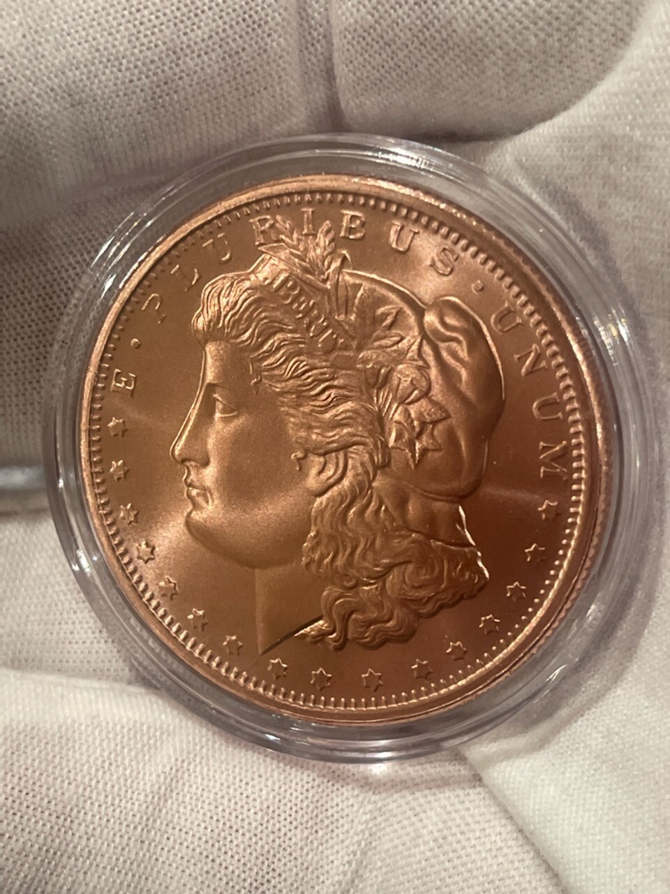 1 oz Copper Round Morgan Dollar GSM * MADE IN USA * IN A CAPSULE * FREE ...