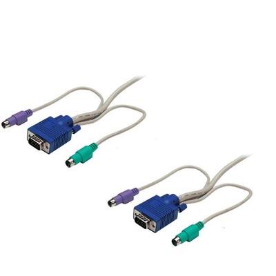 NEW ROLINE KVM CABLE STAR TYPE HD15 M/F & 2X PS/2 M/M, 10M GREY FREE UK ...