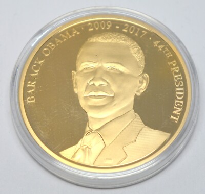 24K GOLD PLATED USA PRESIDENT BARACK OBAMA COMMEMORATIVE MEDAL | eBay
