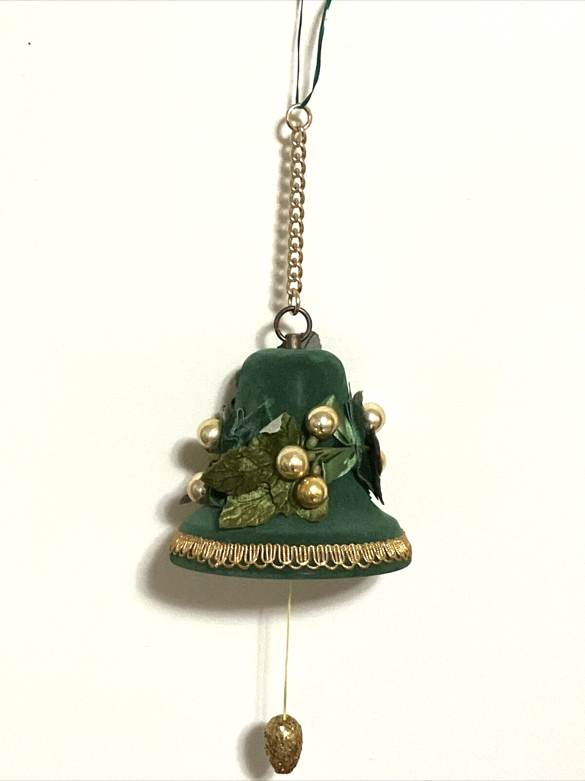 VTG RETRO Schmid Bros. Christmas Musical Bell FLOCKED Mercury Glass ...