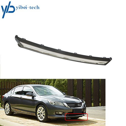 For Honda Accord 2013 2014 2015 Chrome Black Front Lower Bumper Trim ...
