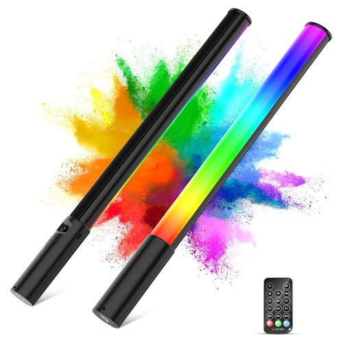 RGB LED Light Wand with Remote Control, Handheld 360 RGB Video Light ...