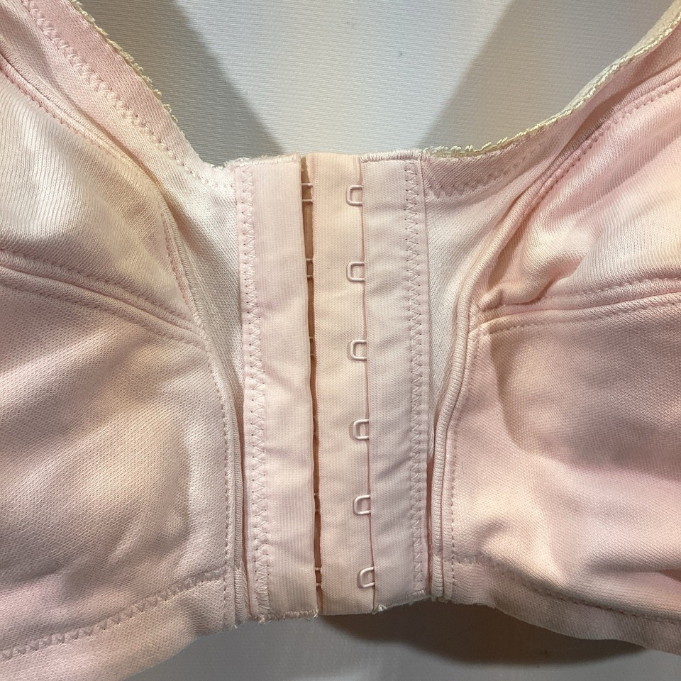 Comfort Choice Bra Pink 42C Wire Free 6 Hook Front Close Cotton | eBay