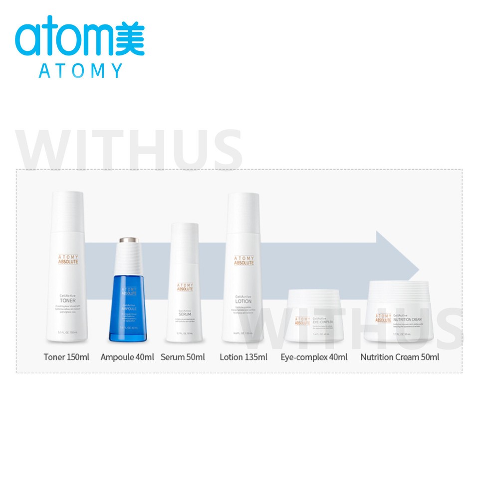 Atomy Absolute CellActive Skincare Set Toner Ampoule Serum Lotion Cream ...
