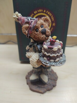 Boyds Bears Bearstone Figurine M. Harrison's BIRTHDAY Party Cake #02275 ...