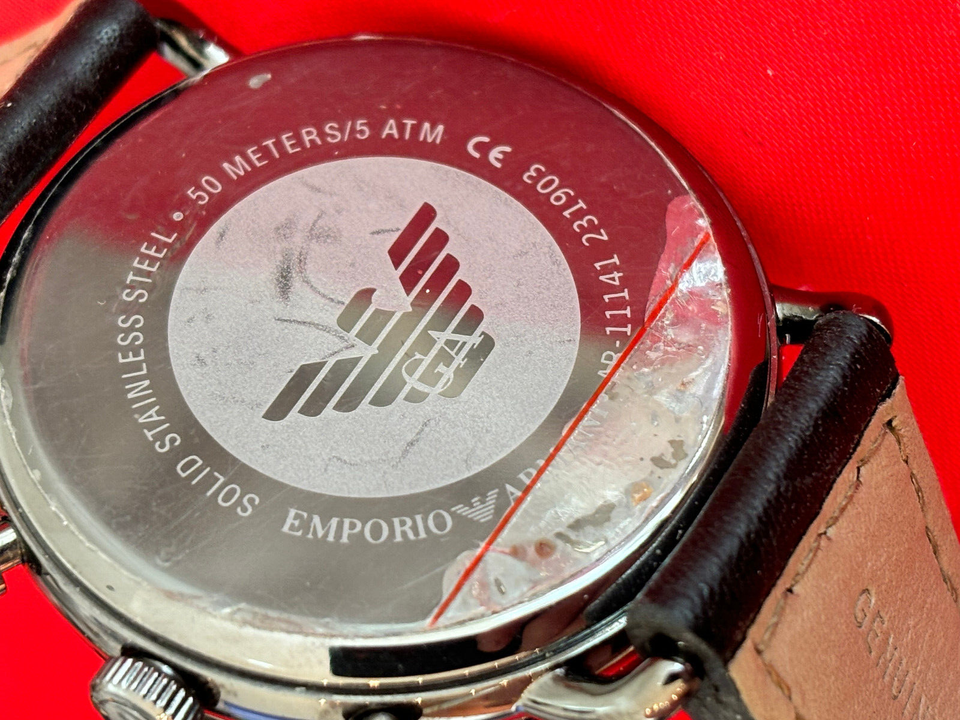 New Emporio Armani Chronograph Date quartz Men watch AR11141 Brown Dial ...