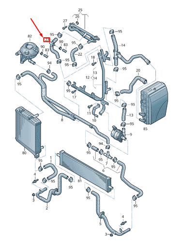 VW TOUAREG 7P Drive Motor Inverter Coolant Water Hose 7P0122051D | eBay ...