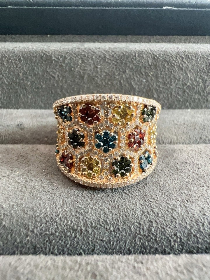 14K Yellow Gold Multi-Color Gemstone Ring Size 7 | eBay