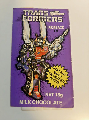 Rare Vintage Transformers Chocolate Bar Wrapper with Tattoo - Kickback ...