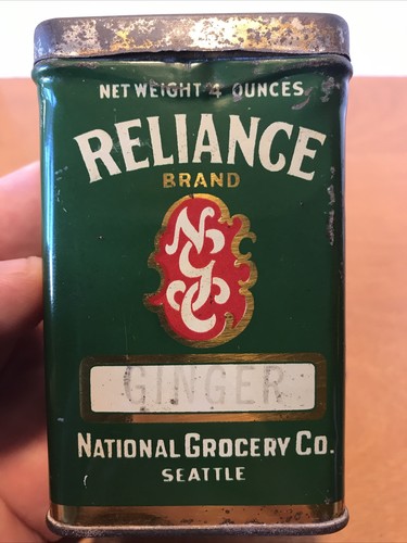 Vintage Ginger Reliance Spice Tin Seattle, Washington 4 Ounce | eBay