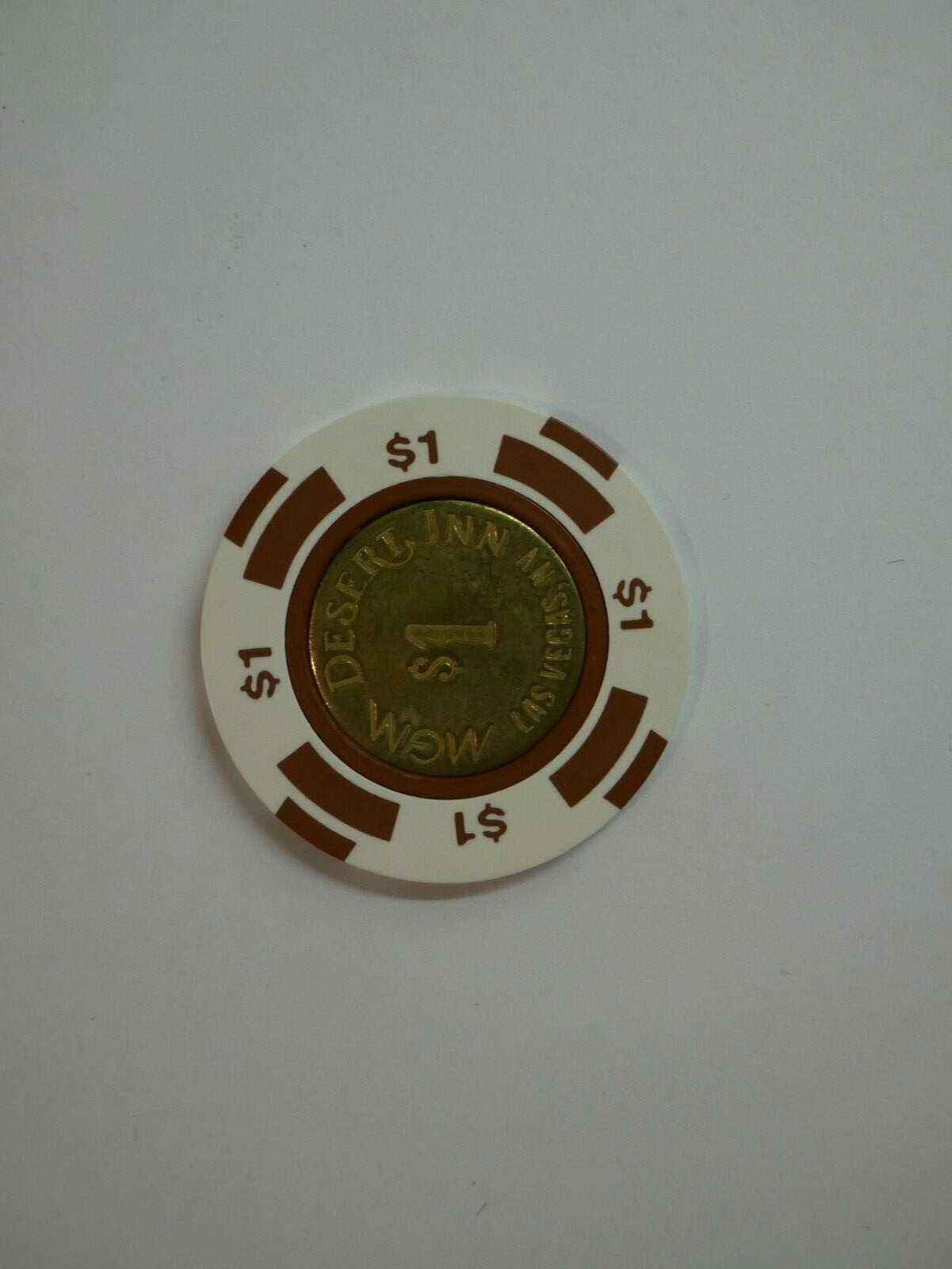 MGM Desert Inn $1 Casino Chip 1st Ed Brass Coin Inlay Mint Condition ...