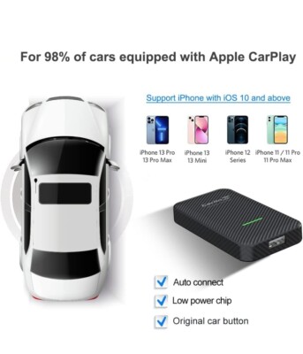 Garlin Kit CPC200-U2W Plus Black Wired Apple CarPlay to Wireless ...