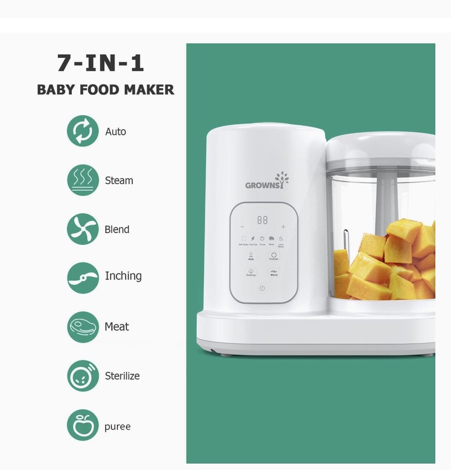 Baby Food Maker Puree Blender Multi-Function Steamer Milk Warmer | eBay