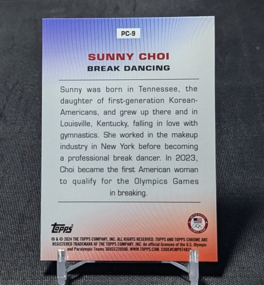Sunny Choi For Pride & Country 2024 Topps Chrome Olympics #PC-9 Break ...