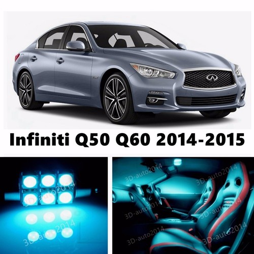11pcs LED ICE Blue Light Interior Package Kit for Infiniti Q50 Q60 2014 ...