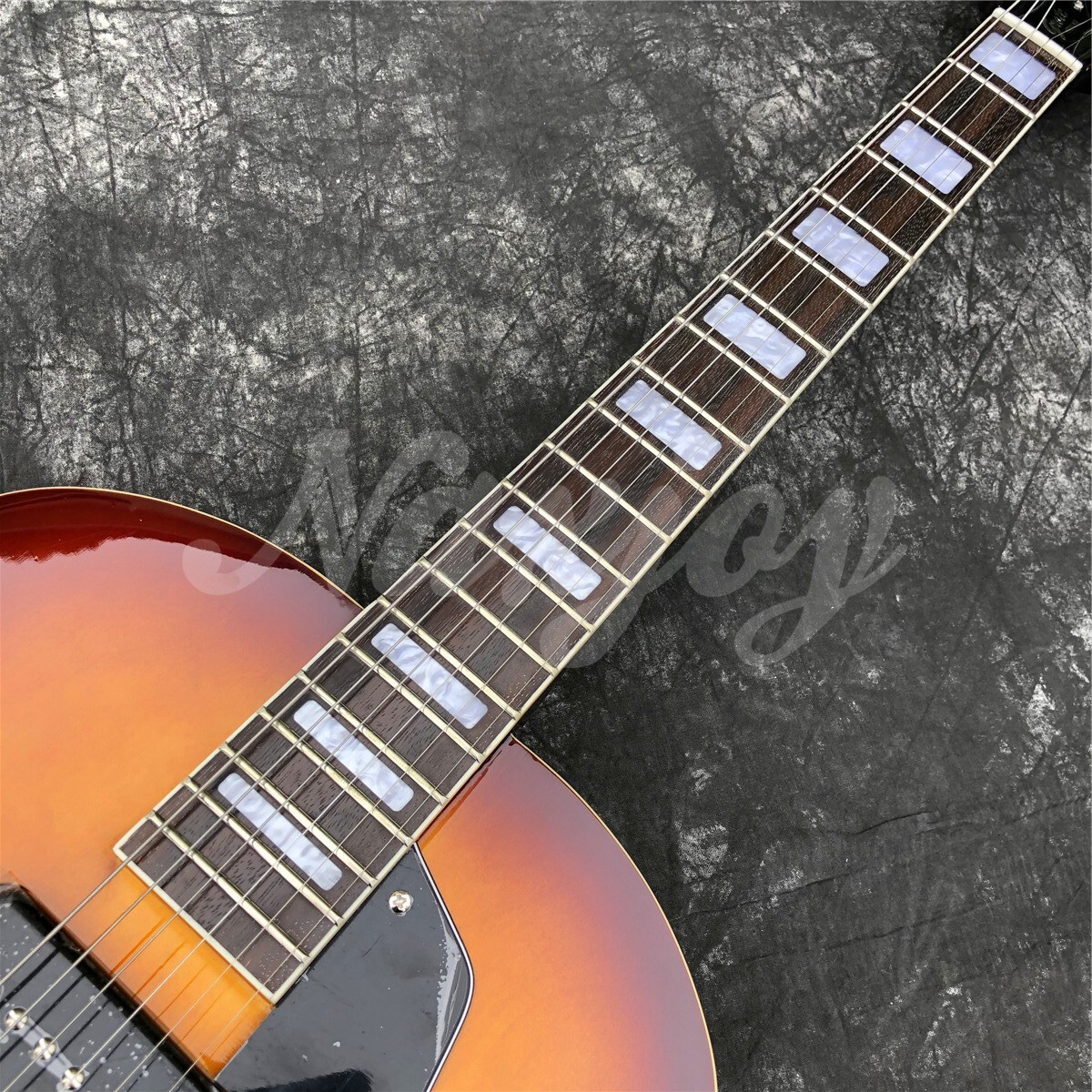 Grote Sunburst Jazz Electric Guitar Semi-Hollow Body Chrome Hardware ...