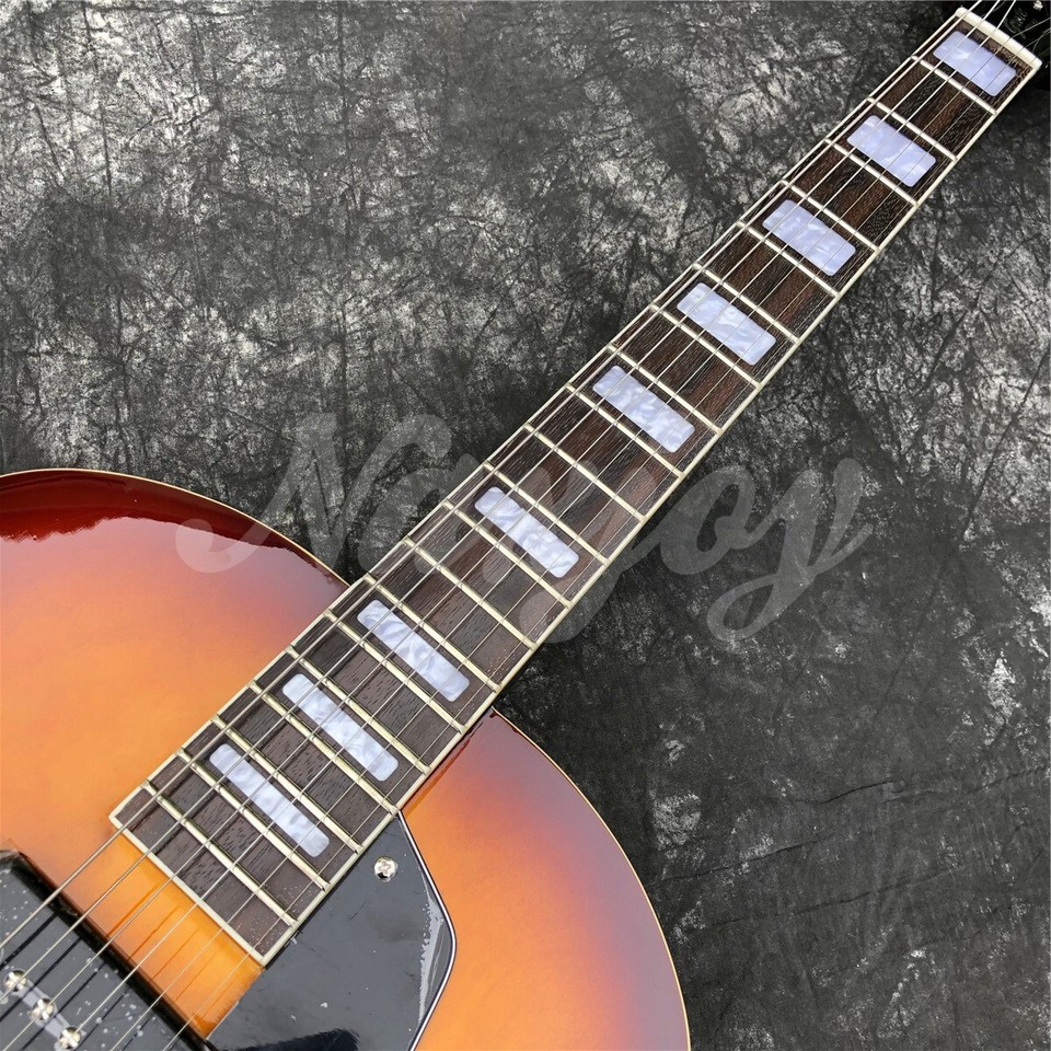 Grote Sunburst Jazz Electric Guitar Semi-Hollow Body Chrome Hardware ...