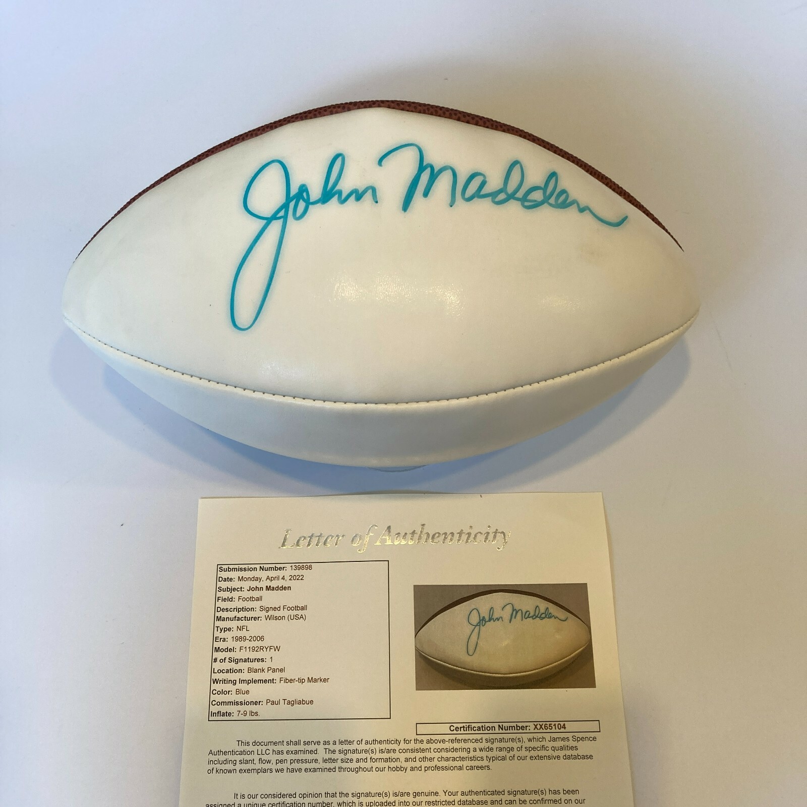 John Madden Signed Autographed Official Wilson NFL Football JSA COA | eBay