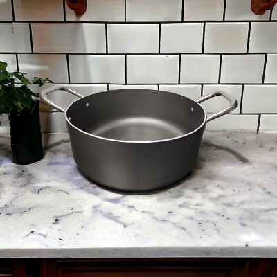 Domo Cast Aluminum Stock Pot Pan with No Lid 11 In Made in Italy. Black ...