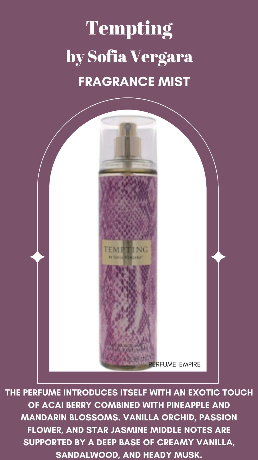 Sofia Vergara Tempting Body Mist Spray 8 Oz Women for sale online | eBay