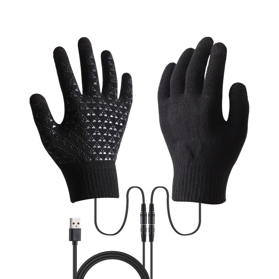 Heated Gloves Electric USB Powered Hand Warm Windproof Thermal Winter ...