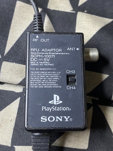 Genuine OEM Sony PlayStation PS1 PS2 RFU Adapter Coax Cable SCPH-10071 ...