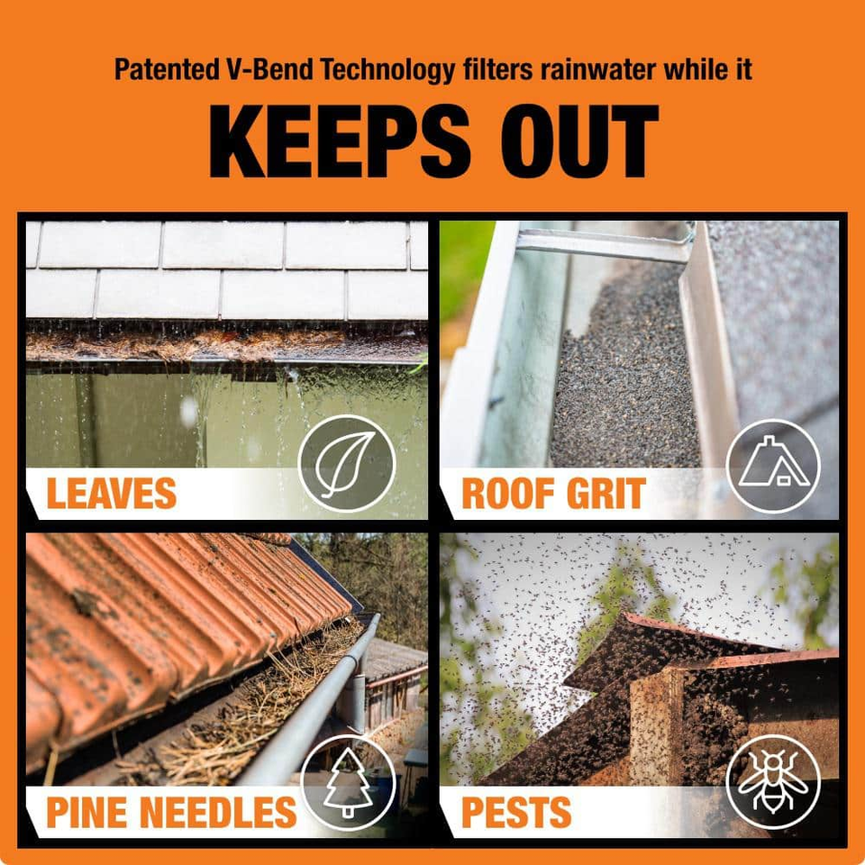 4 ft. l x 5 in. W Stainless Steel Micro-Mesh Gutter Guard (10-pack ...