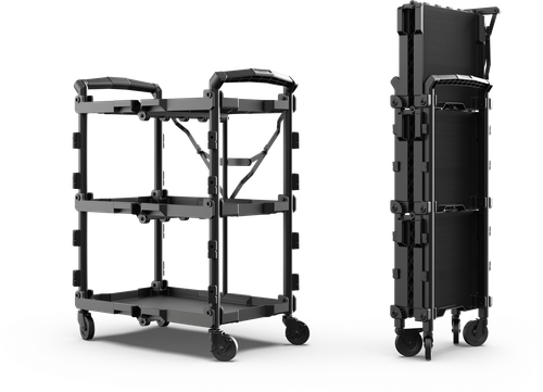 Hyper Tough Hyper Stack New Foldable Collapsible Utility Cart, Black ...