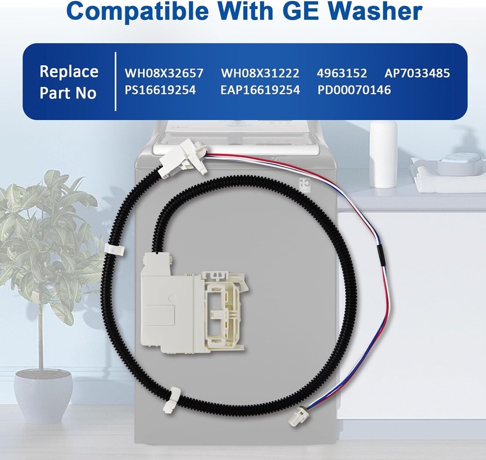 Washer Lid Lock Switch for GE Washer GTW220ACK7WW GTW335ASN2WW ...