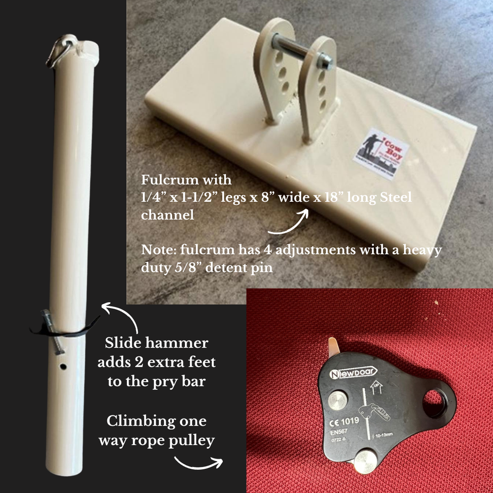 Tombstone Jack Cowboy Pry Bar System - Safely Lift a 2700lb Monument | eBay