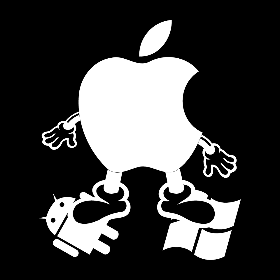 Apple MAC steps on Windows Android Die cut decals vinyl sticker laptop ...