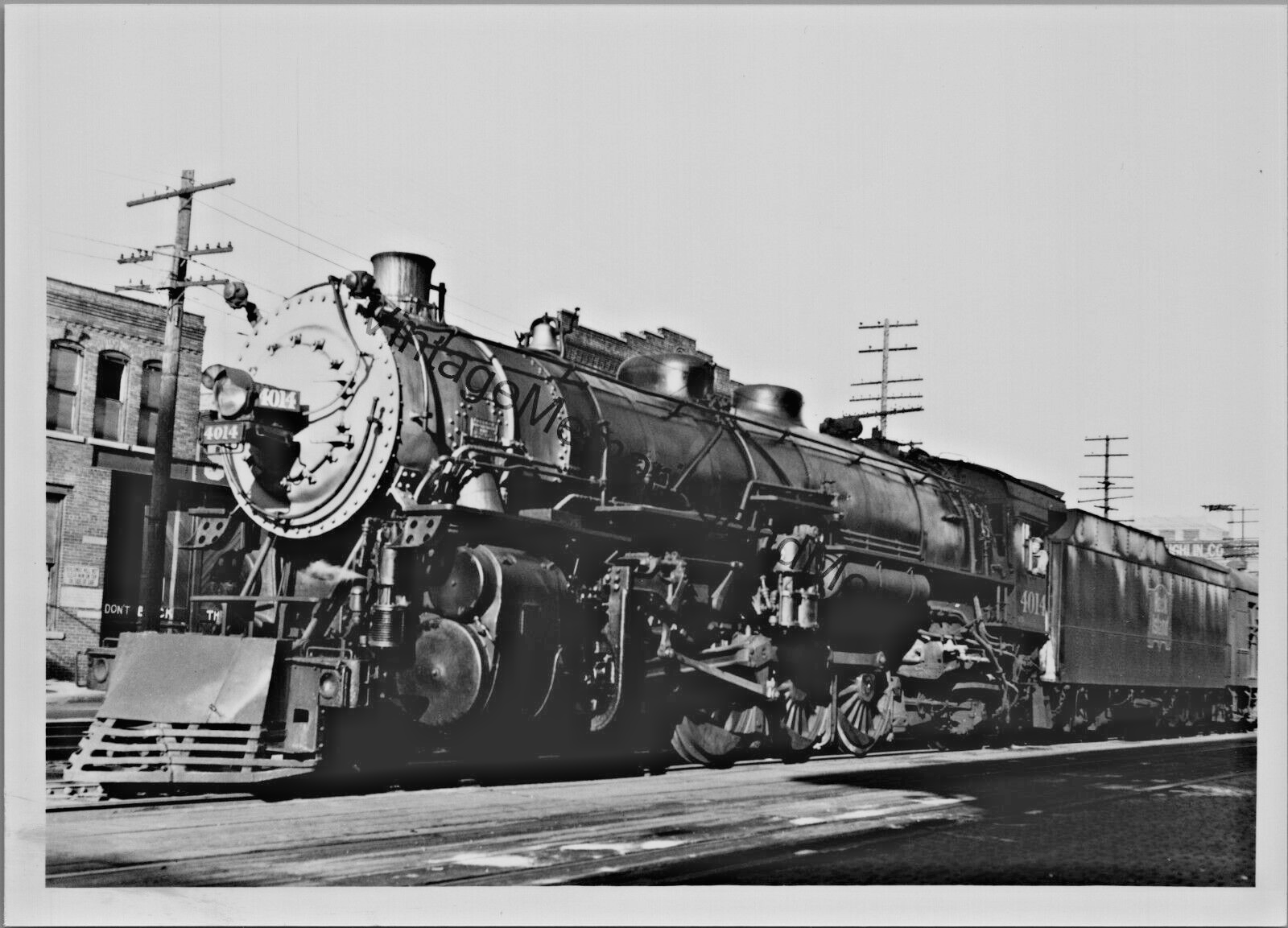 Vintage Burlington Route Railroad Railway 4014 Steam Locomotive Real ...