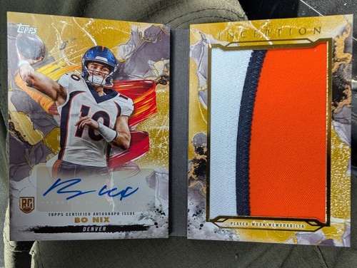 2024 Topps Inception Bo Nix Genesis Autograph Relic Booklet 05/10 ...