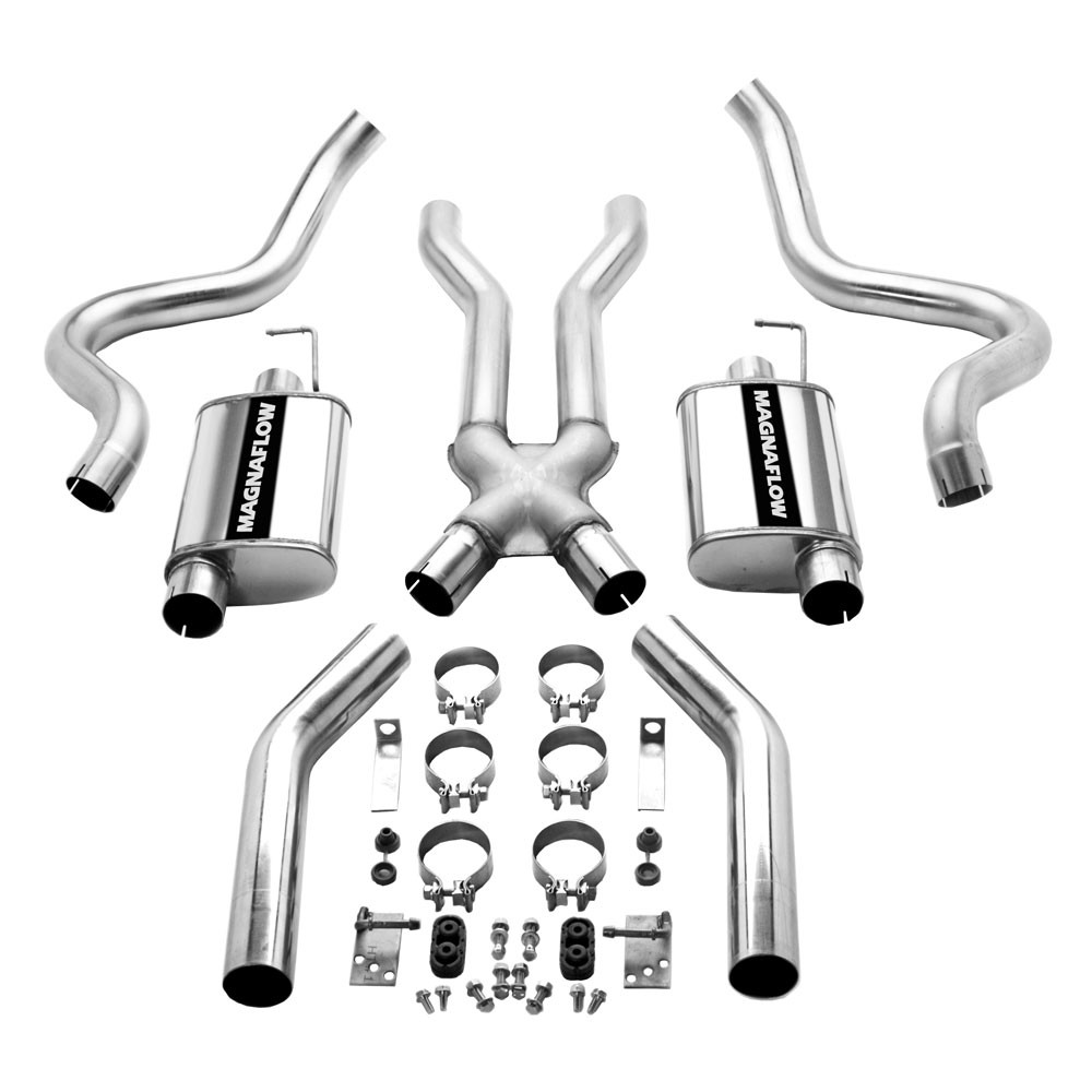 MagnaFlow Dual Exhaust With X-Pipe Kit 3" Stainless Steel Mustang V8 ...